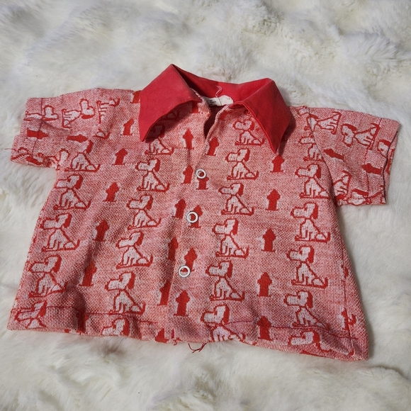 Vintage | Shirts & Tops | Vintage 7s Snoopy Beagle Snap Shirt Red Wee ...